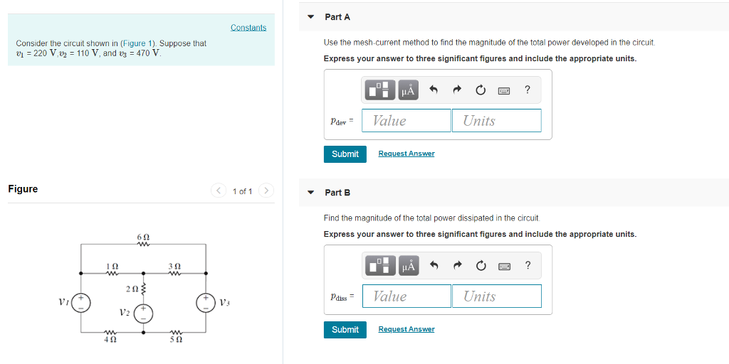 Solved Part A Use the mesh-current method to find the | Chegg.com