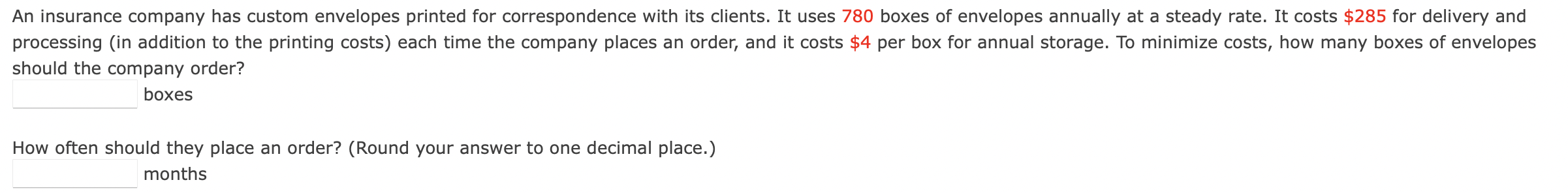 Solved An insurance company has custom envelopes printed for | Chegg.com