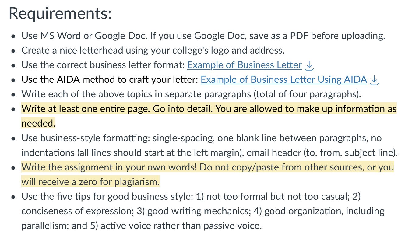 Solved - Write a persuasive business letter using the | Chegg.com