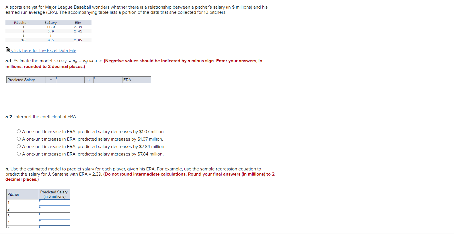 Solved A sports analyst for Major League Baseball wonders | Chegg.com