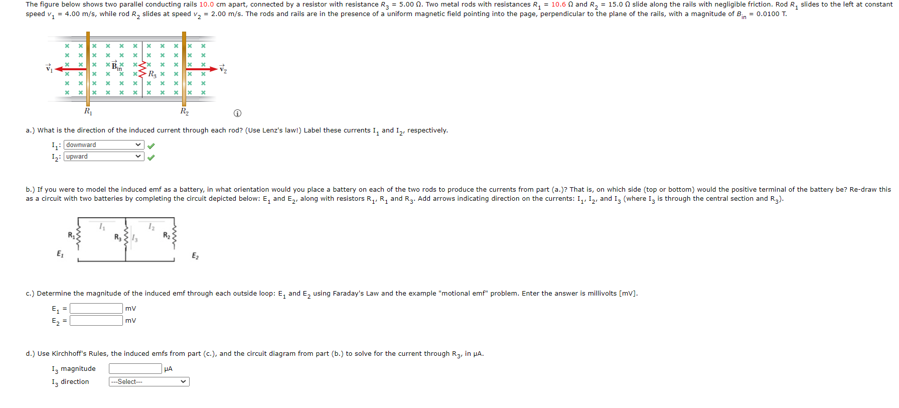 Solved a.) What is the direction of the induced current | Chegg.com
