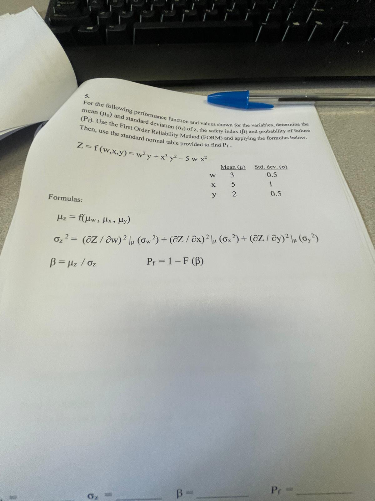 5. For the following performance function and values | Chegg.com