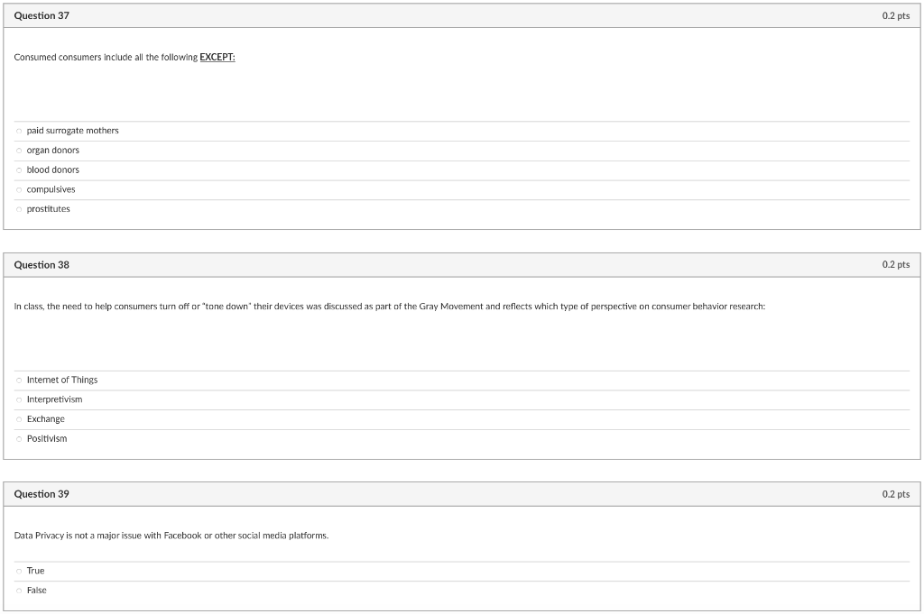 Solved Consumed consumers include all the following EXCEPT: | Chegg.com