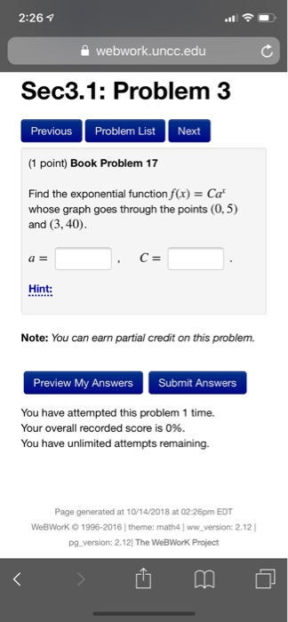 Solved 2:26 webwork/math 1241-common / sec3.1 1 Sec3.1: | Chegg.com