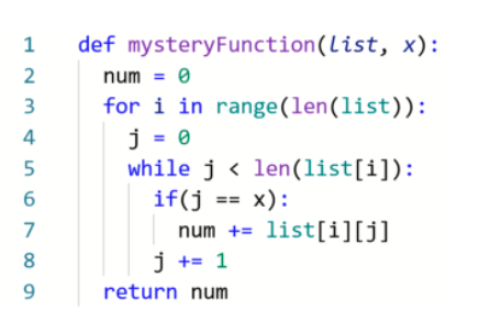 Solved The given mysteryFunction takes in two arguments: A | Chegg.com