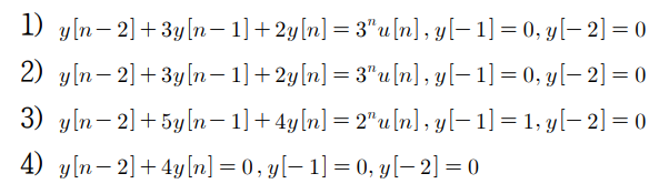 y[n-2]+3y[n-1]+2y[n]=3nu[n],y[-1]=0,y[-2]=0y[n-2]+3y[ | Chegg.com
