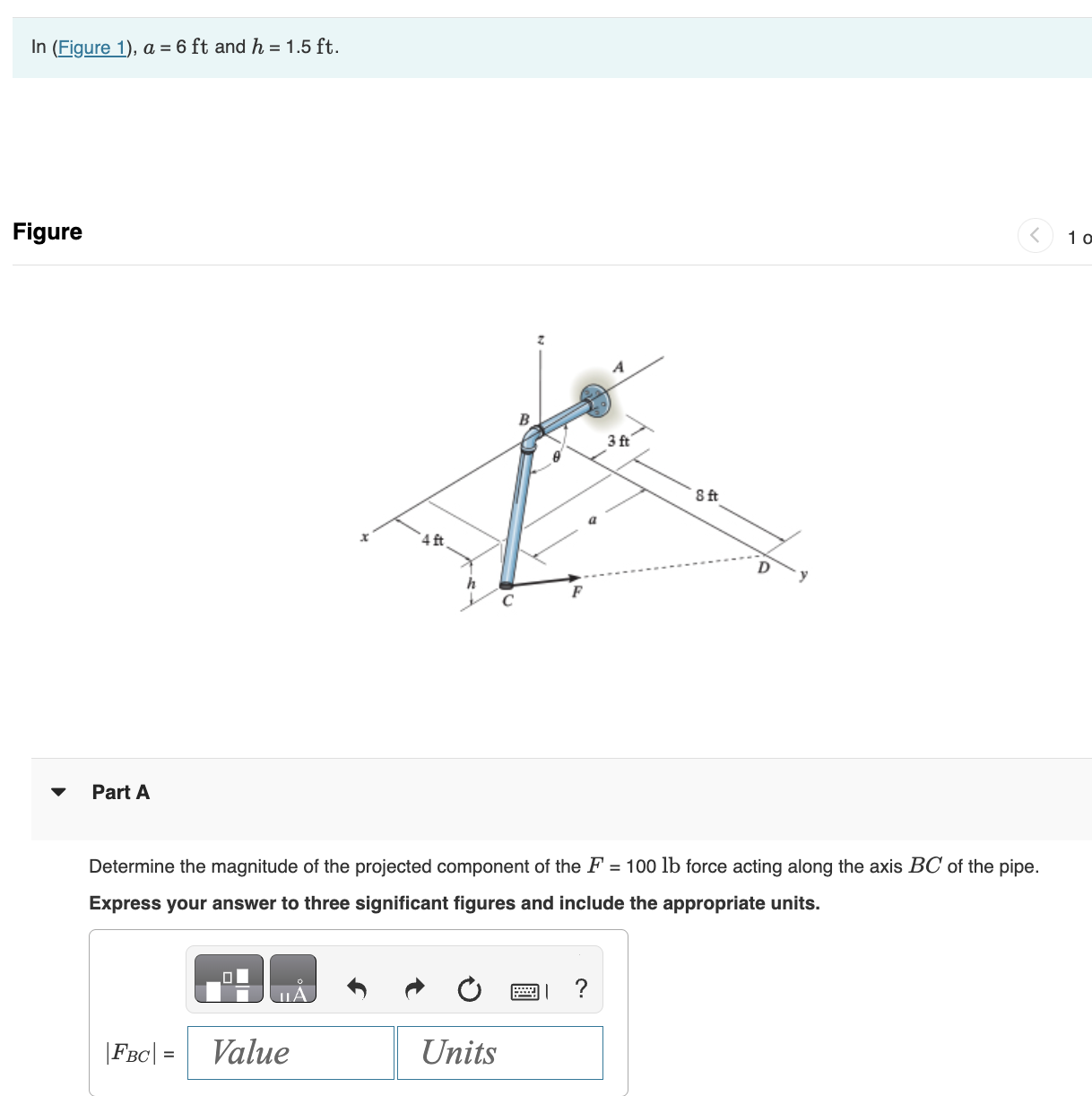 Solved Figurepart Adetermine The Magnitude Of The Projected