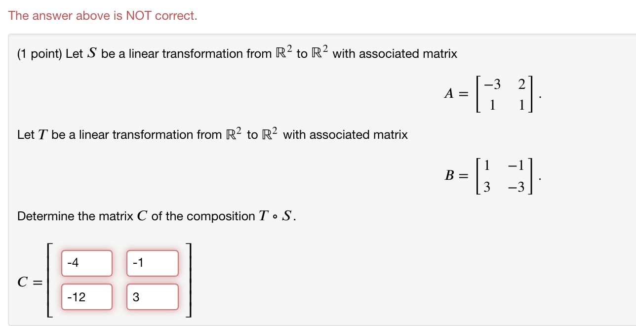 Solved The answer above is NOT correct. (1 point) Let S be a | Chegg.com