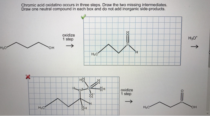 Solved Chromic acid oxidatino occurs in three steps. Draw | Chegg.com
