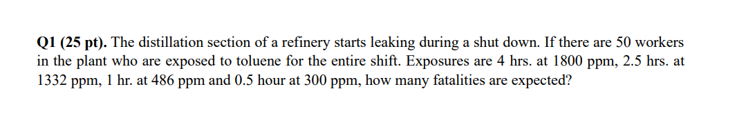 Solved Q1 (25 ﻿pt). ﻿The distillation section of a refinery | Chegg.com
