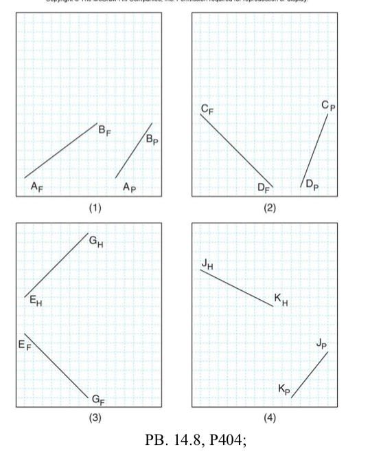 Solved a) draw a true length view of line AB b) draw a true | Chegg.com