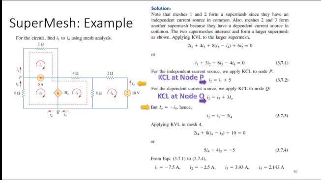 Solved SuperMesh: Example Solutions Note that meshes 1 and 2 | Chegg.com