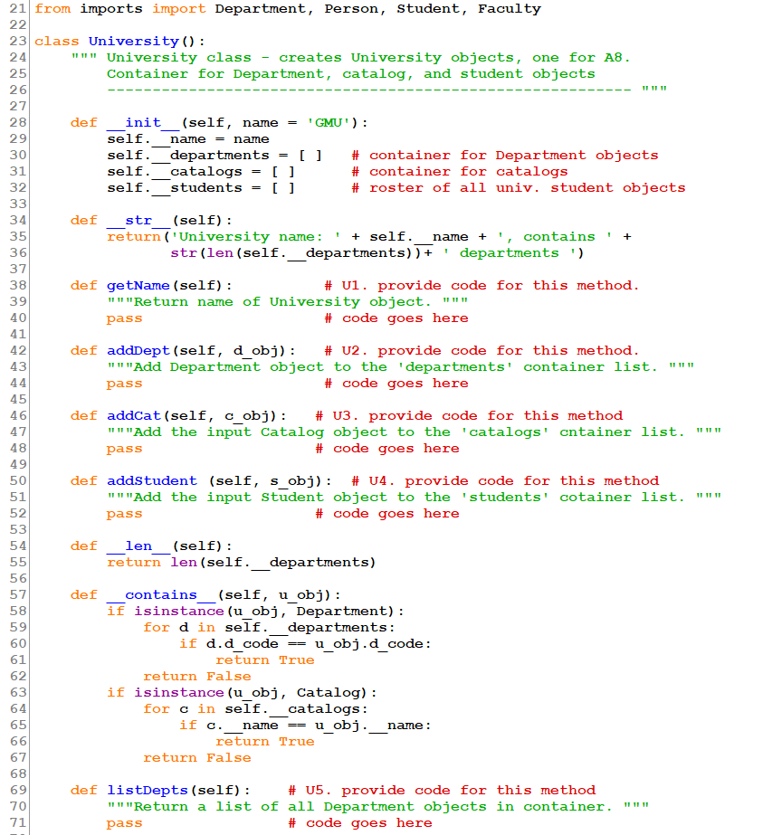 Solved In this assignment you will enhance the university | Chegg.com