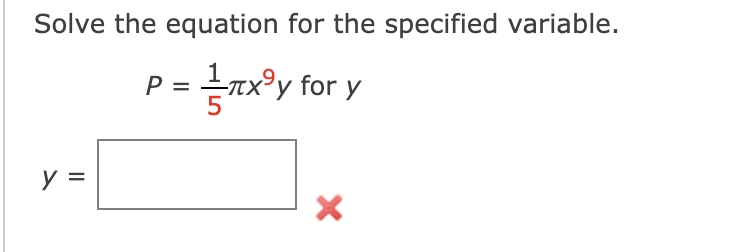 Solved Solve the equation for the specified variable. | Chegg.com