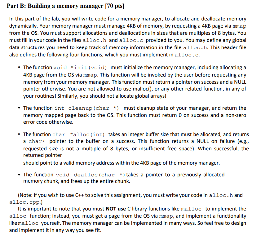 Solved In this part of the lab, you will write code for a | Chegg.com