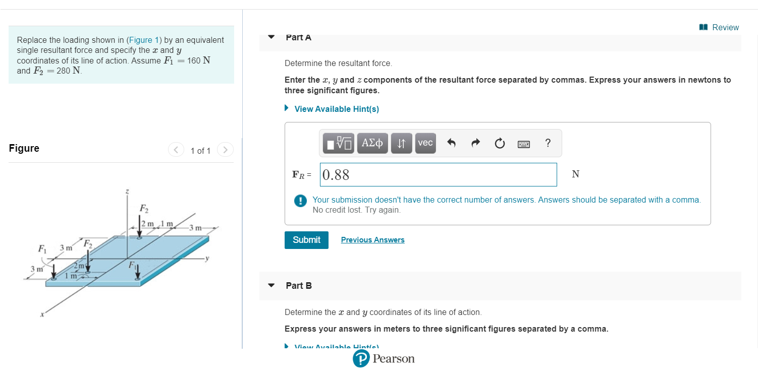 Solved: Review Part A Replace the loading shown in (Figur