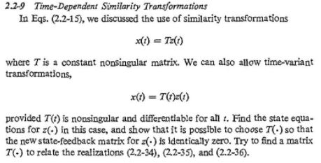Solved 2.2-9 Time-Dependent Similarity Transformations In | Chegg.com