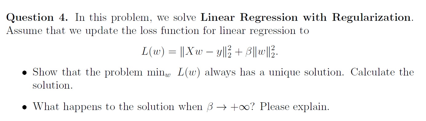 Solved In this problem, we solve Linear Regression with | Chegg.com