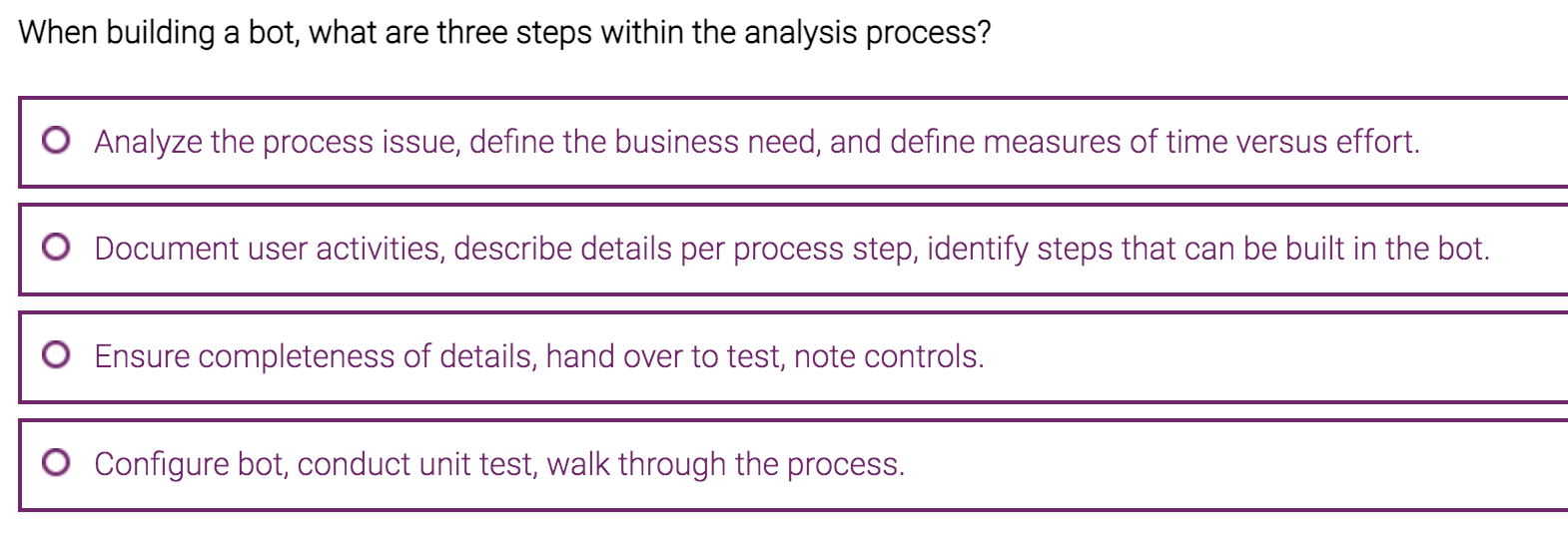 When building a bot, what are three steps within the | Chegg.com