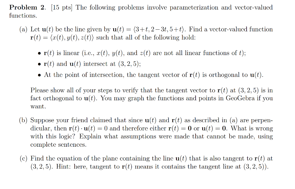 Solved roblem 2.[15pts] The following problems involve | Chegg.com