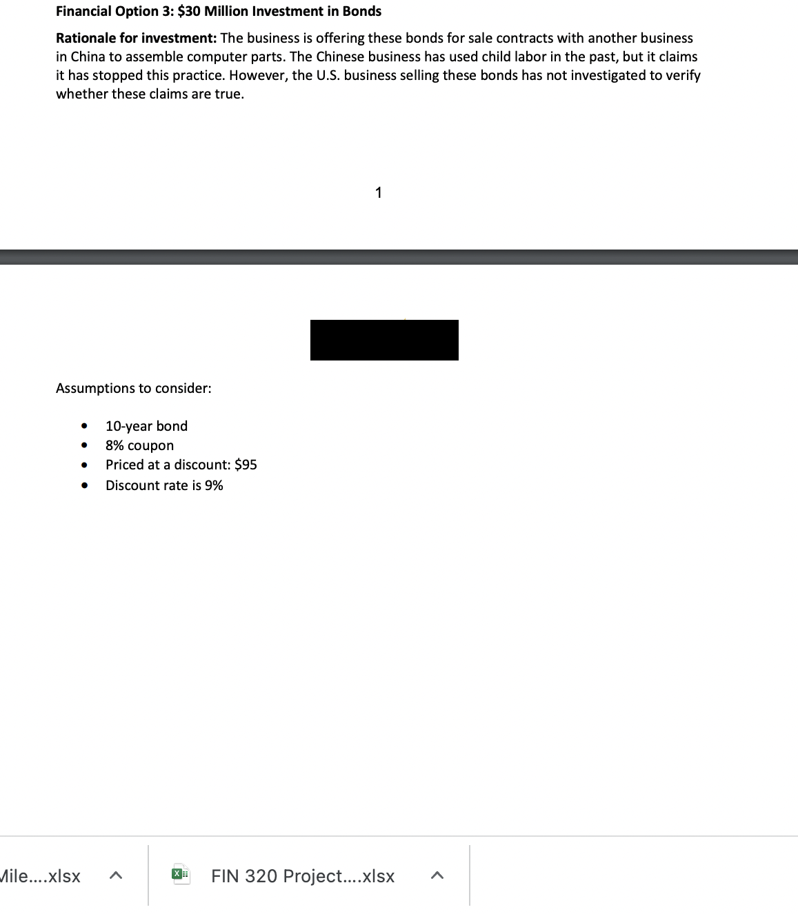 FIN 320 Project Two Financial Assumptions When a | Chegg.com