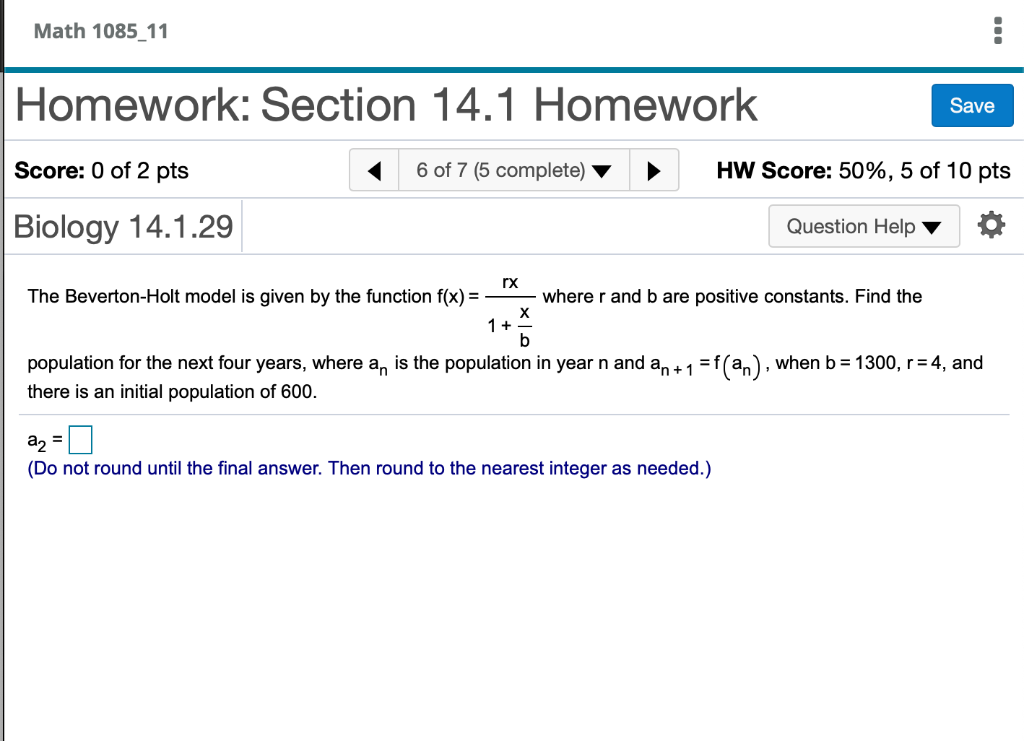 Solved Math 1085_11 Homework: Section 14.1 Homework Save | Chegg.com