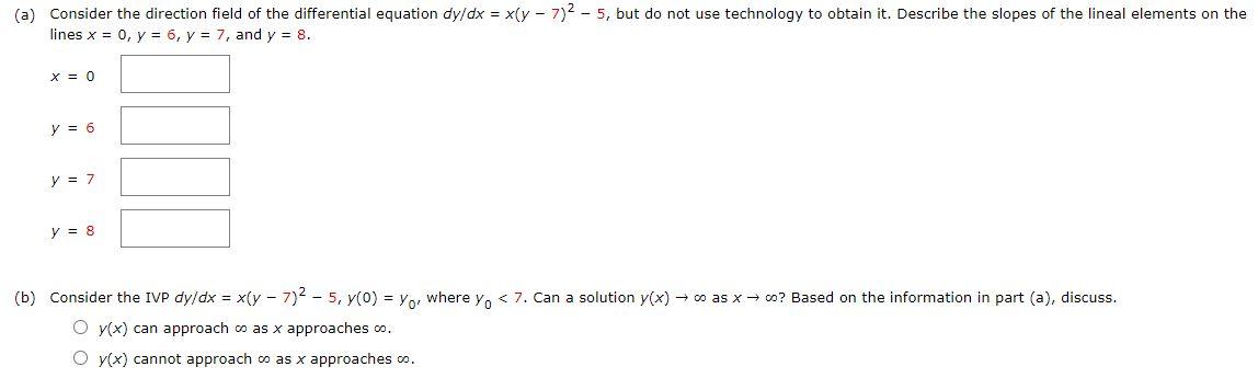 Solved (a) Consider the direction field of the differential | Chegg.com