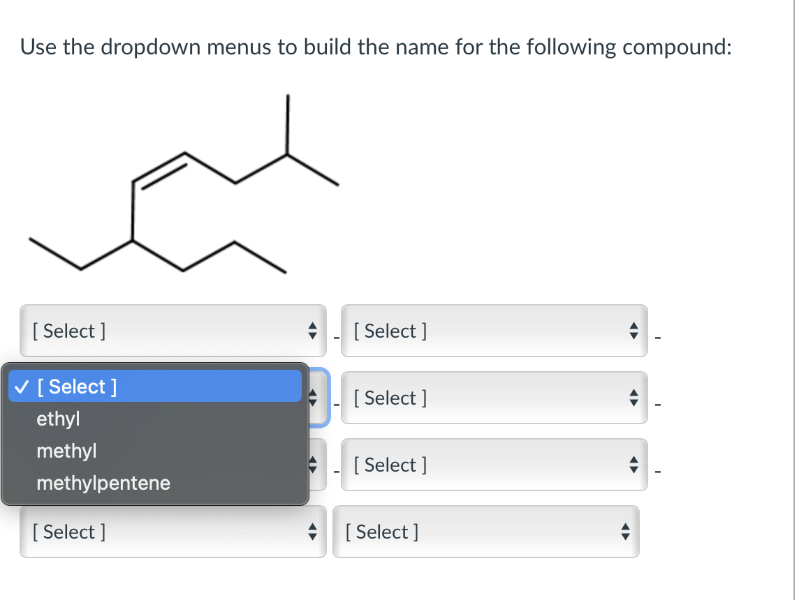 Solved Use the dropdown menus to build the name for the | Chegg.com