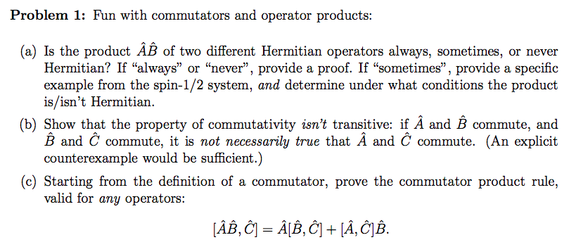 Solved Problem 1: Fun with commutators and operator | Chegg.com