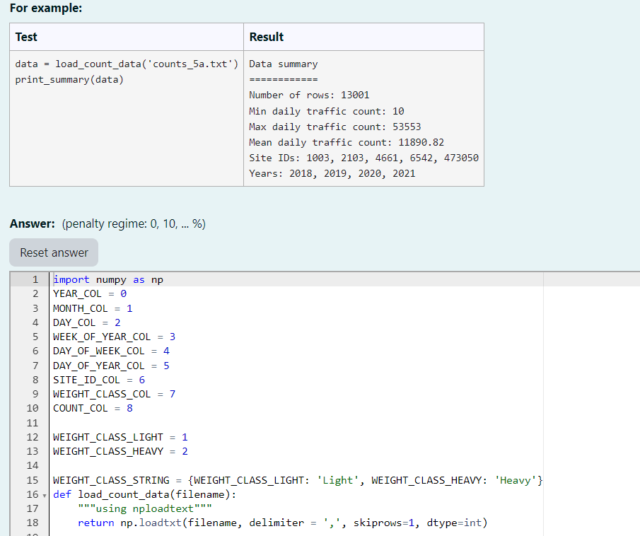 Solved Write a function print_summary (counts_data) that | Chegg.com