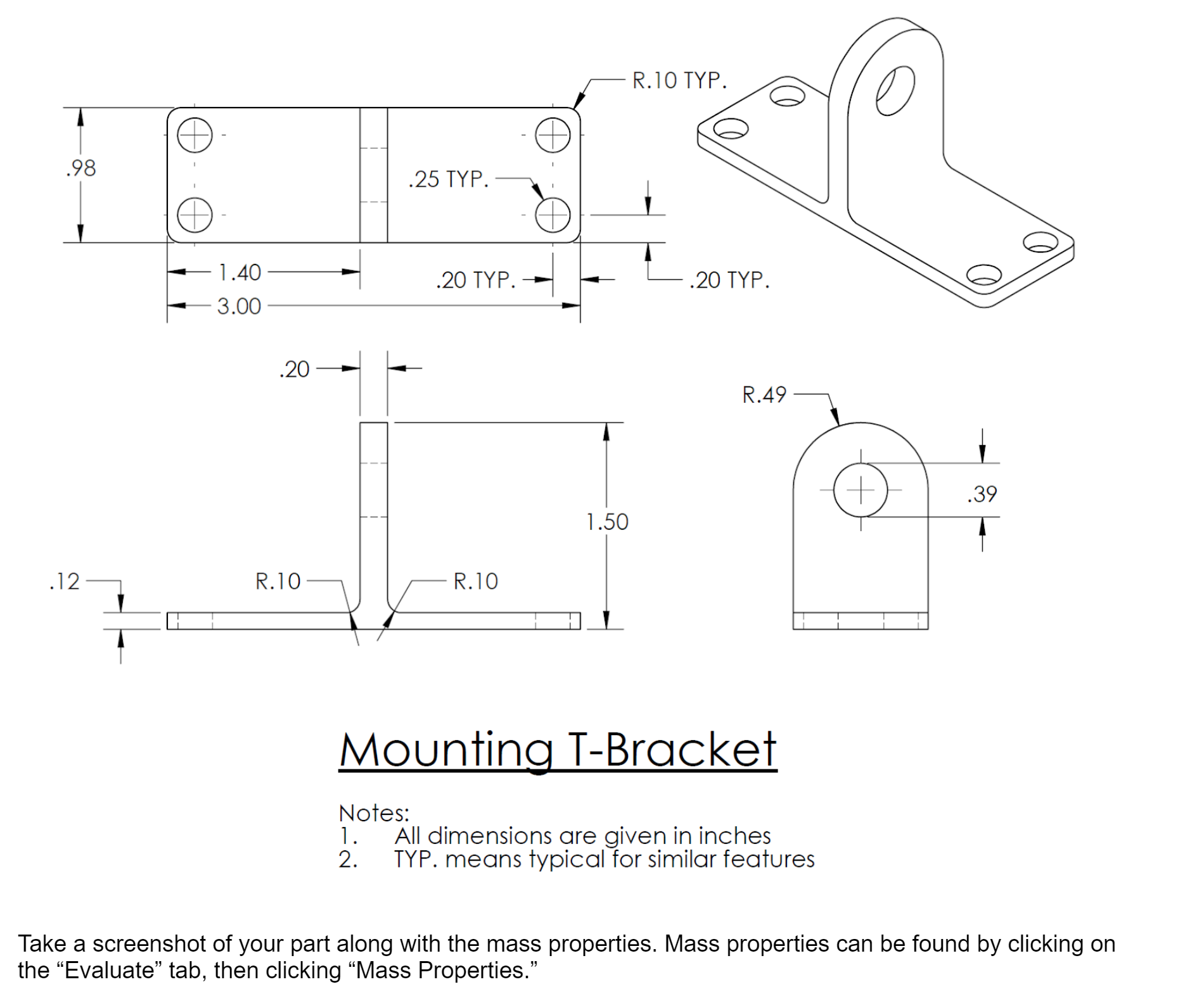 Solved Create this in Solidworks, and please give me a file | Chegg.com