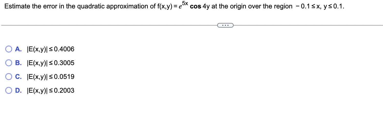 Solved Estimate the error in the quadratic approximation of | Chegg.com