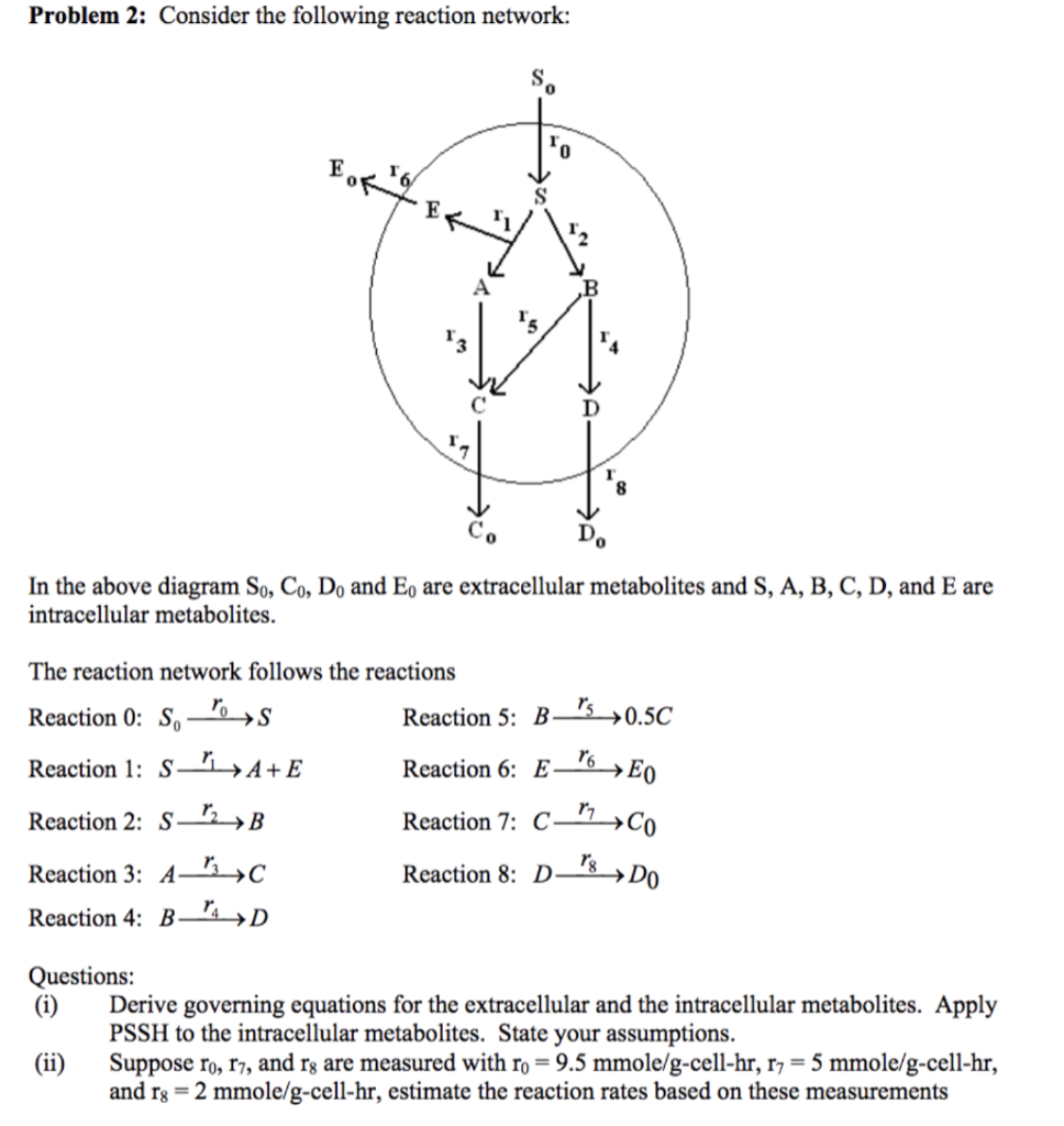 Problem 2: Consider the following reaction network In | Chegg.com