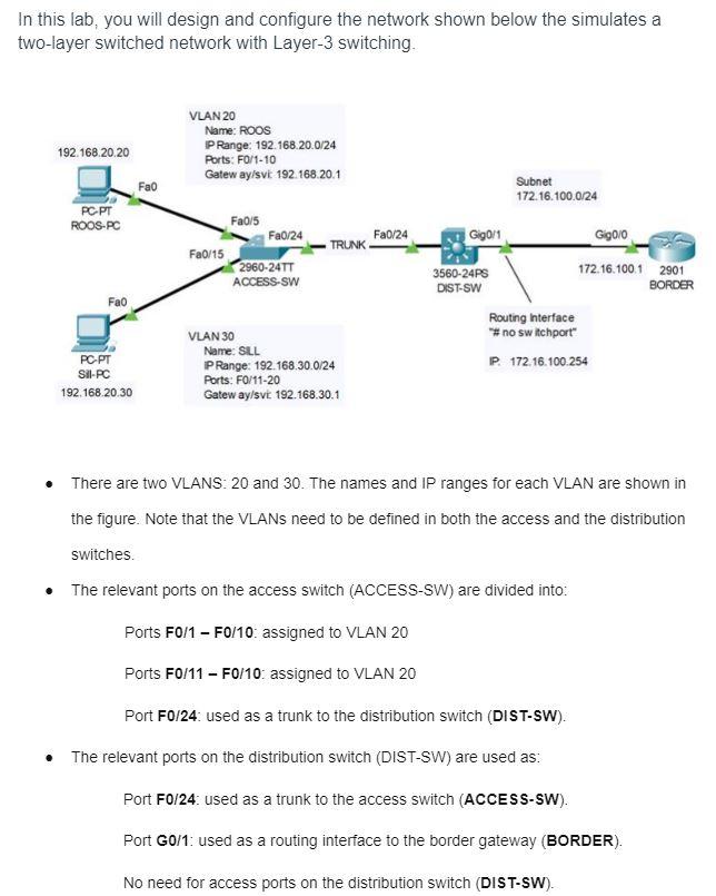 Solved In this lab, you will design and configure the | Chegg.com