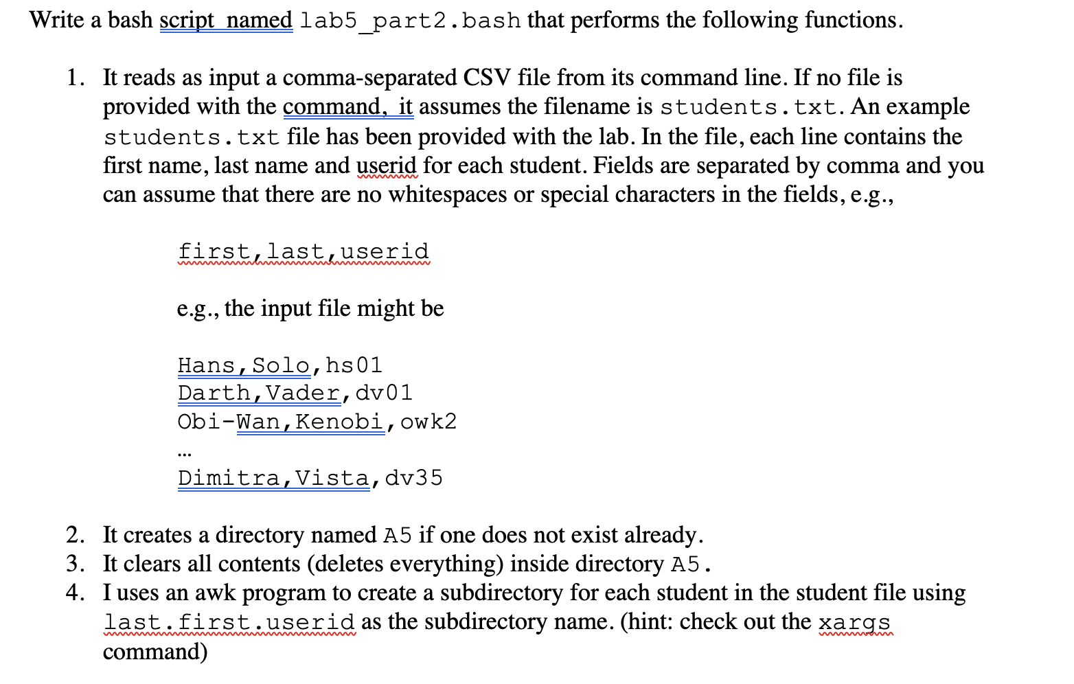 Solved Write A Bash Script Named Lab5part2bash That 9378