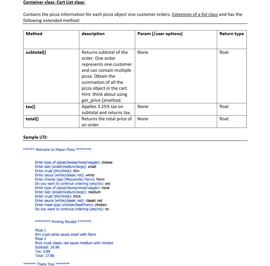 Topics: class, object, instantiation, methods, | Chegg.com
