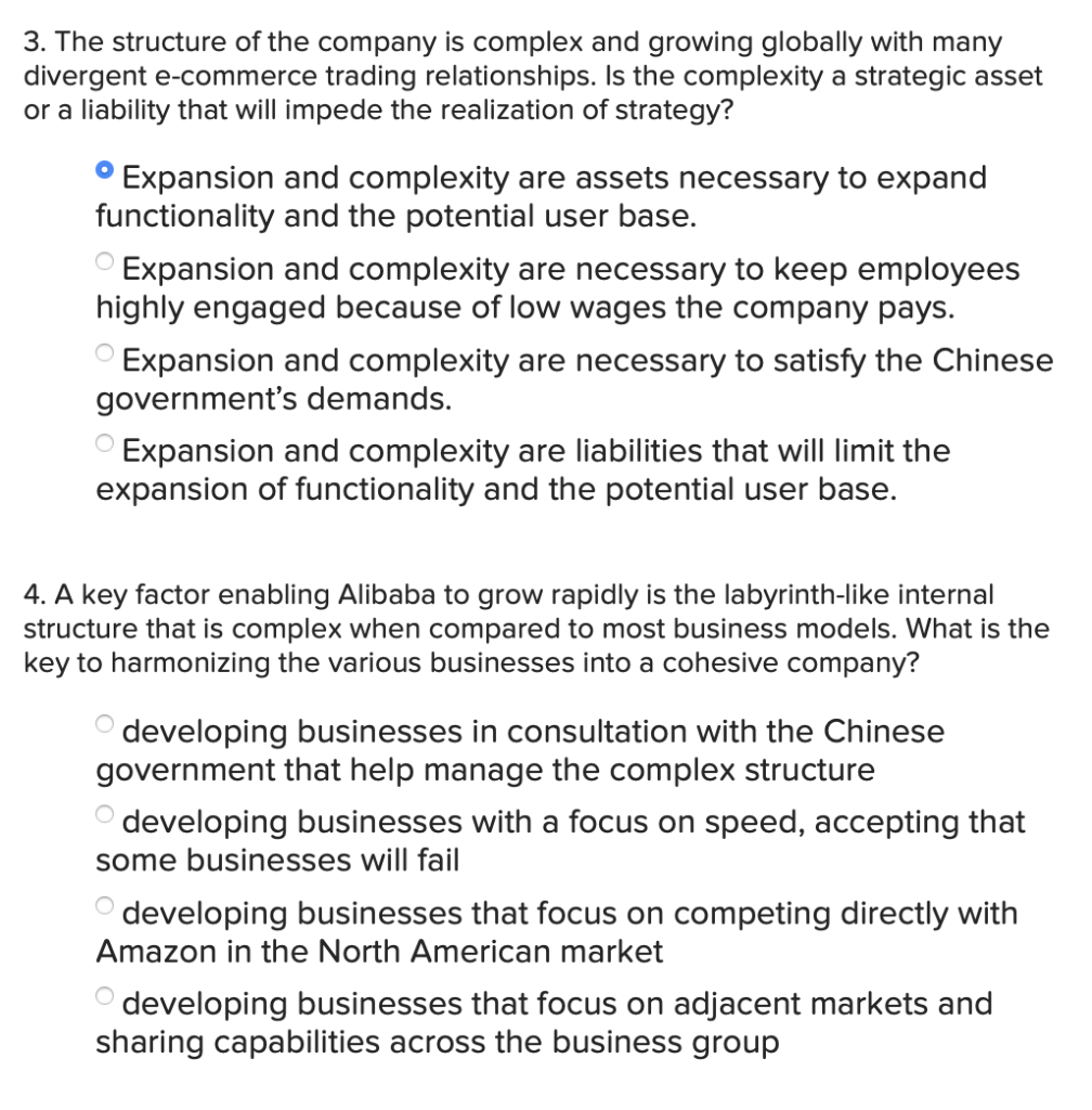 Solved Alibaba Group Alibaba Group The following questions | Chegg.com
