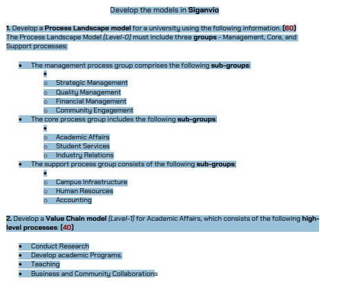 Solved 1. Devalap a Process Landscape model for a university | Chegg.com