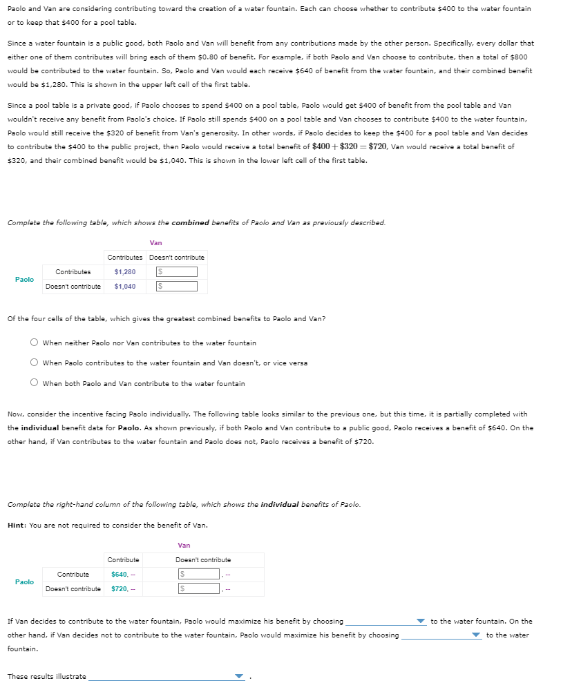 Solved Paolo and Van are considering contributing toward the | Chegg.com