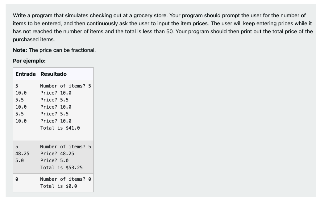 Solved Write A Program That Simulates Checking Out At A 