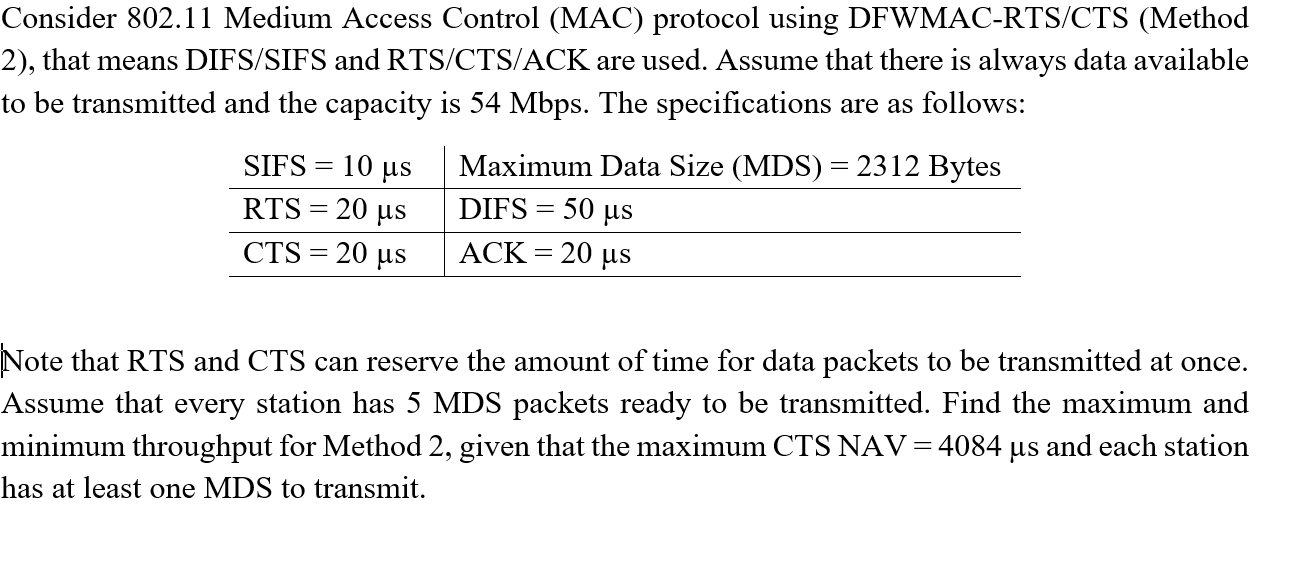 Consider 802.11 Medium Access Control (MAC) protocol | Chegg.com