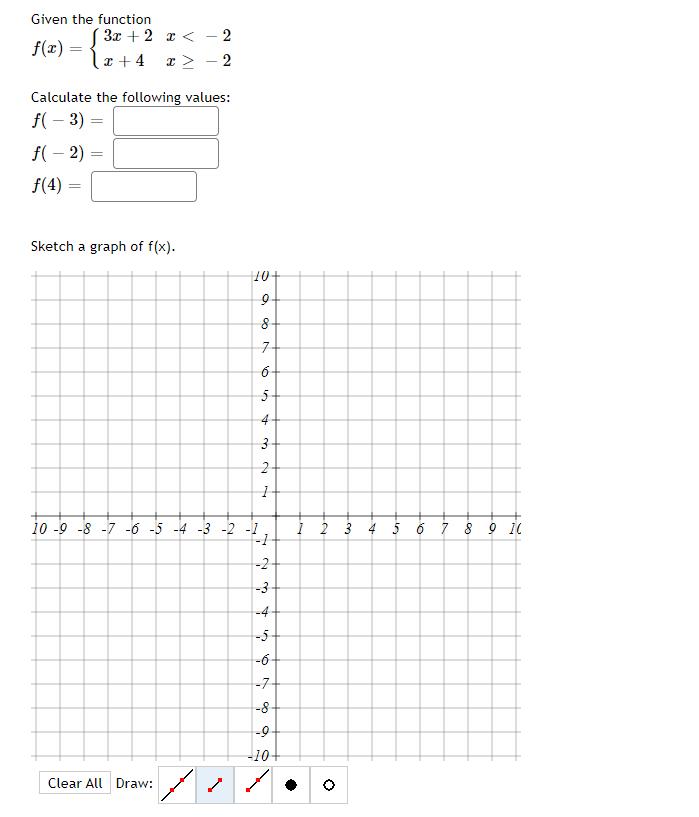 Solved Given the function f(x)={3x+2x+4x