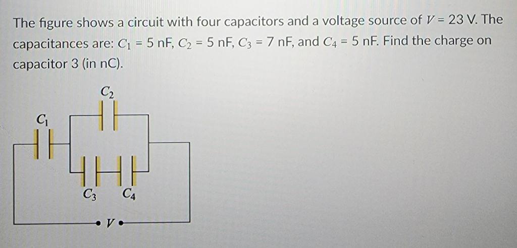 Solved The figure shows a circuit with four capacitors and a | Chegg.com