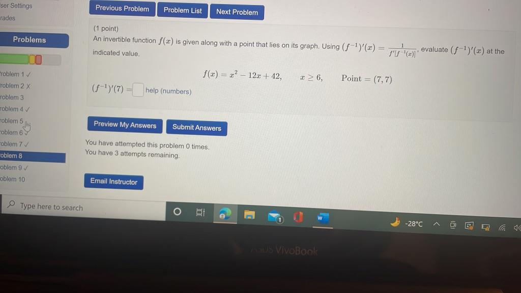 Solved ser Settings Previous Problem Problem List Next | Chegg.com