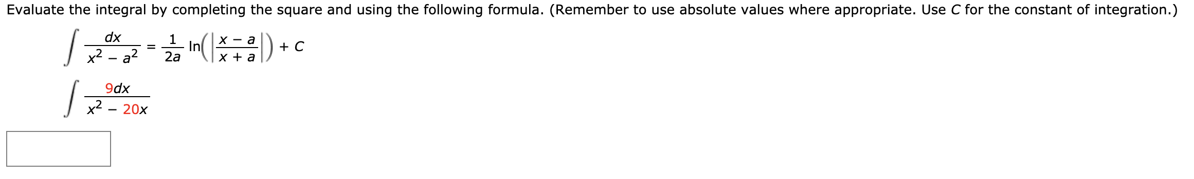 Solved Evaluate the integral by completing the square and | Chegg.com