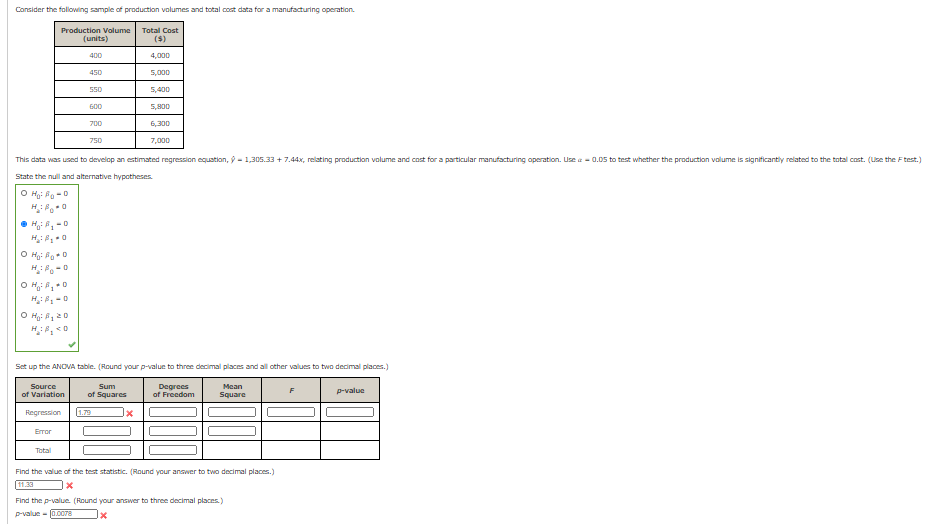 Solved Consider the following sample of production volumes | Chegg.com
