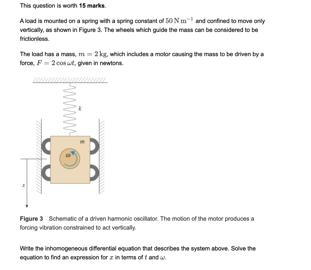 Solved This question is worth 15 marks. A load is mounted on | Chegg.com