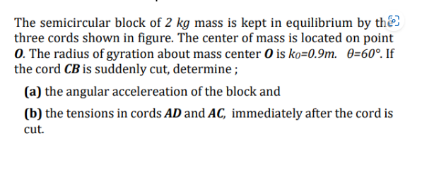 The semicircular block of 2 kg mass is kept in | Chegg.com