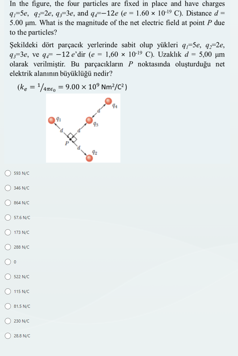 Solved In the figure, the four particles are fixed in place | Chegg.com