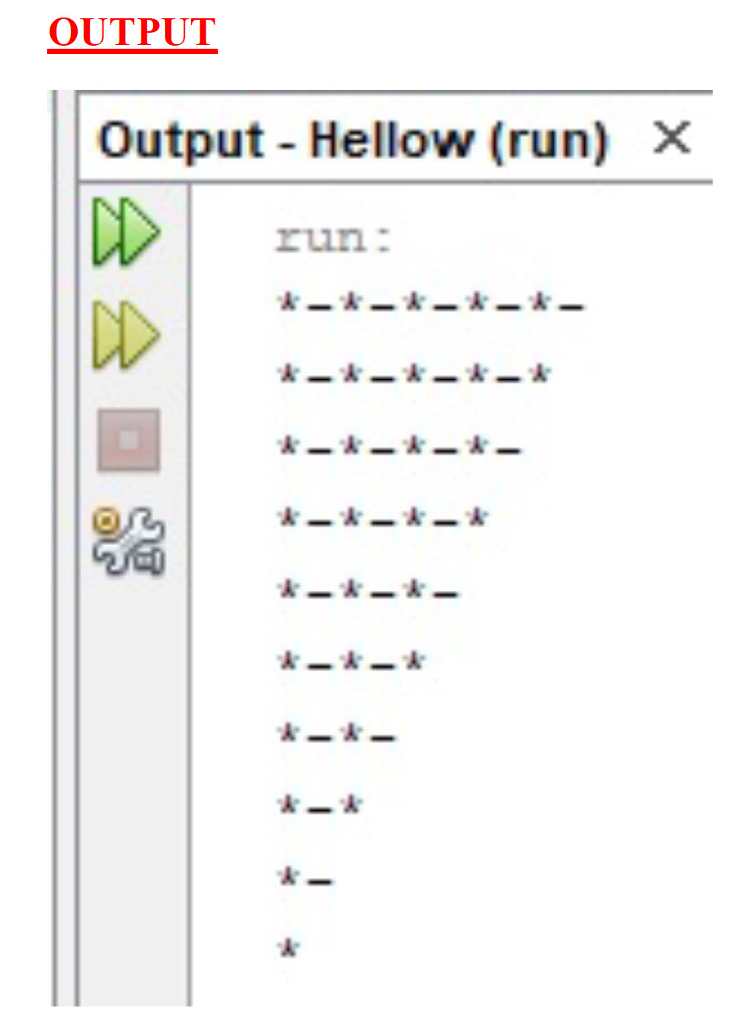 Solved Write a Java Program using Nested for Loop. That | Chegg.com